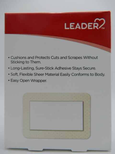 Leader Antibacterial Sheer Adhesive Bandage Pads, 2" x 3" 10 Ct ...
