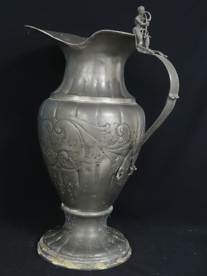 HUGE ANTIQUE ART NOUVEAU ITALIAN PELTRO 95 EWER UMBRELLA STAND w ...