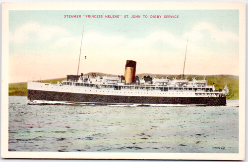 Princess Helene Steamer Boat Ship St John To Digby Canada WB Vintage ...