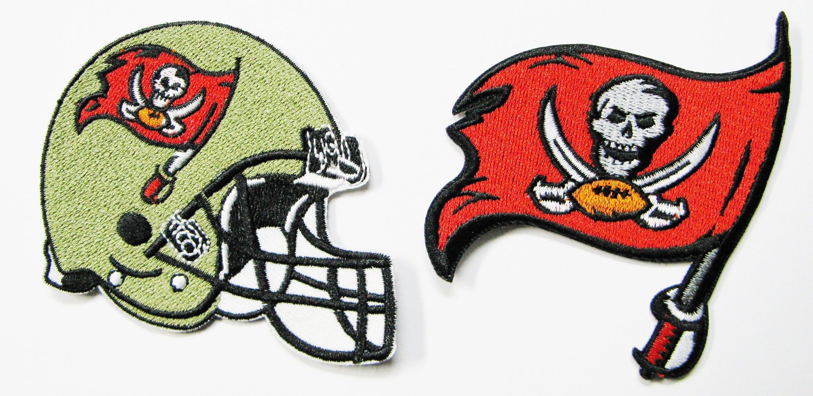 (1)LOT OF (2) NFL TAMPA BAY BUCC. EMBROIDERED PATCHES- LOGO,& HELMET ...