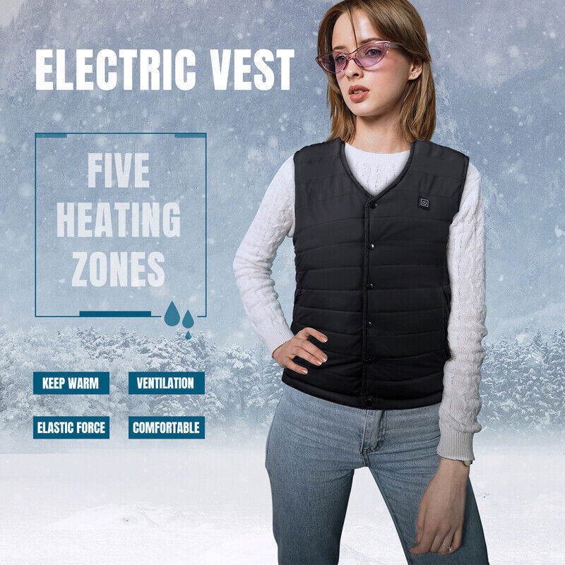 USB Electric Heated Vest Jacket Cloth Warm Up Heating Pad Body Warmer ...