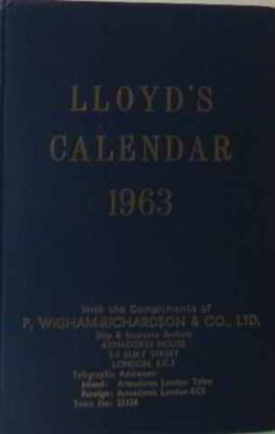 Lloyd's calendar 1963 | Bon état | eBay