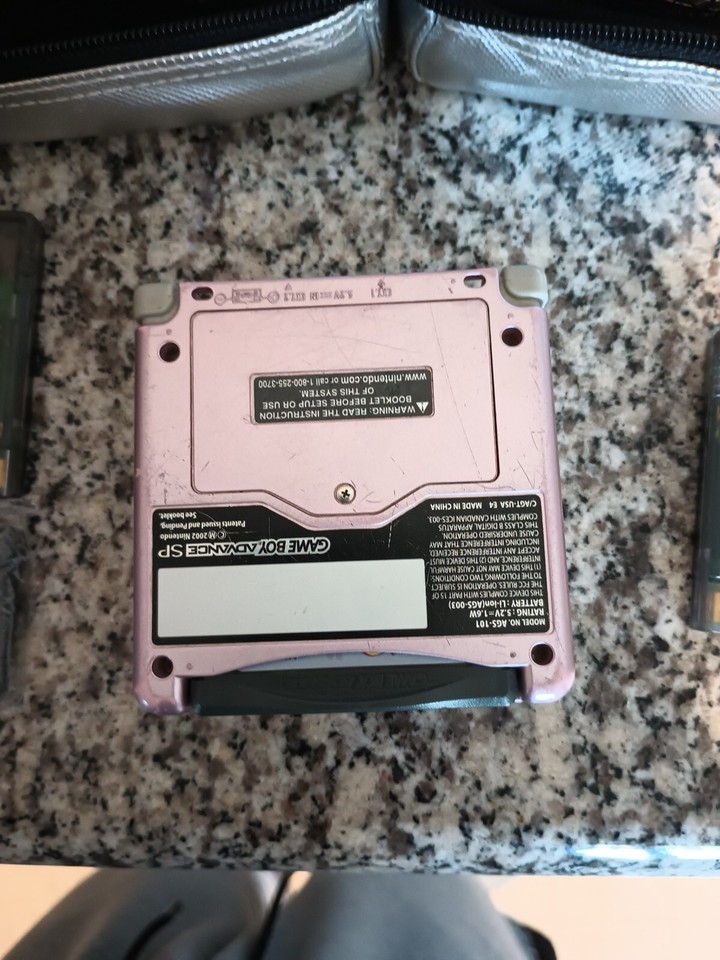 Nintendo Game Boy Advance GBA SP AGS-101 Pearl Pink LCD Screen System w ...