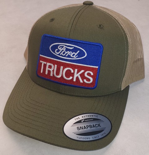 FORD TRUCKS Patch on Yupoong 6606 Classics Trucker Hat Snapback Moss ...