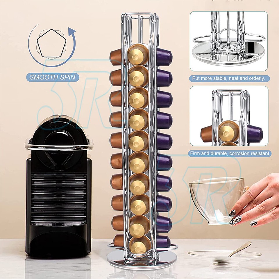 40 Pods Coffee Pod Holder For Nespresso Capsule Dispenser Storage Rack ...