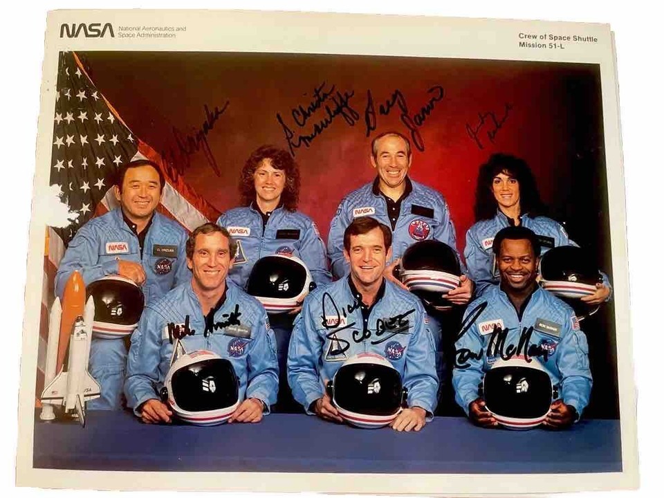 Personally Autographed NASA Shuttle Challenger Team Photo - STS-51L ...