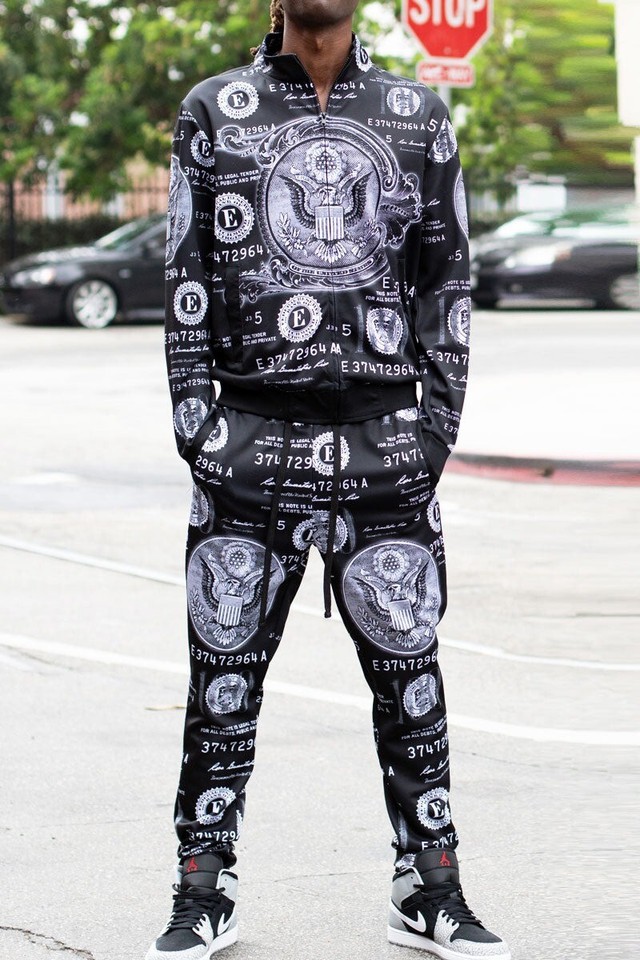 Men's Big Money Jogging Track Suite Set Track Pants &Jacket Sweat suit ...