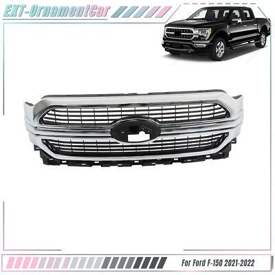Front Upper Grille Silver Black For Ford F-150 2021-2022 ML3Z-8200-KA ...