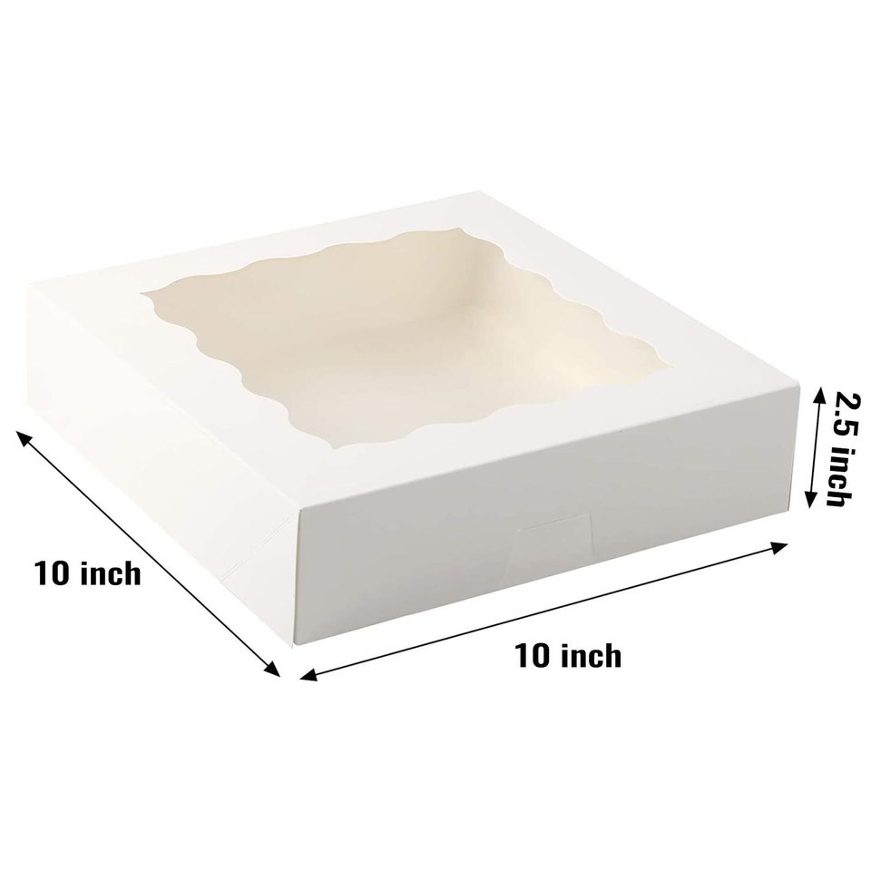 24pcs Bakery Boxes 10x10x2.5 Inches Cake Boxes Cookie Boxes Strawberry ...