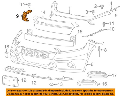 Dodge CHRYSLER OEM 13-16 Dart Front Bumper Grille-Side Support Right ...