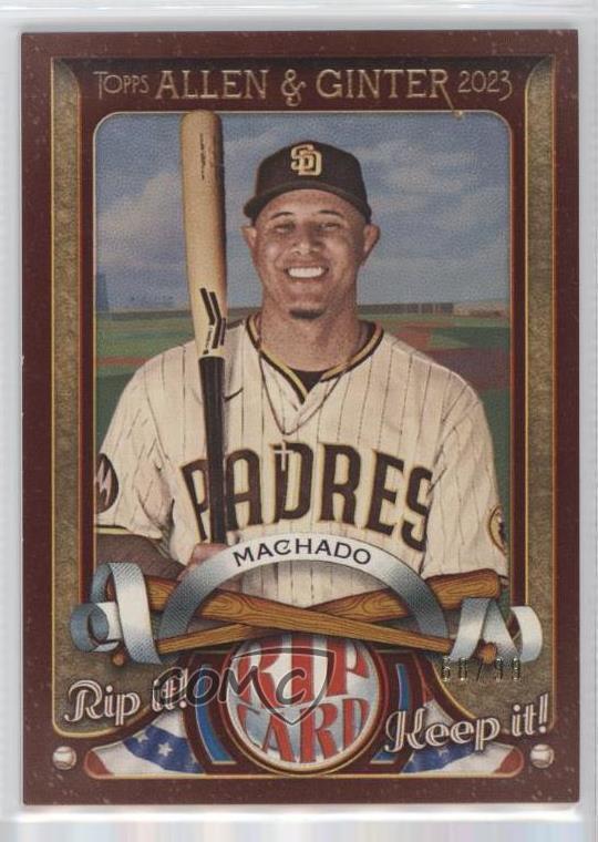 2023 Topps Allen & Ginter - Rip Cards Ripped #RC-MMA Manny Machado /99 ...