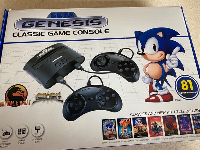 SEGA Genesis Classic Black Game Console with 81 Preloaded Games and ...