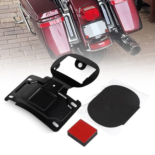 Black License Plate Relocation Bracket Mount Kit For Harley Electra ...