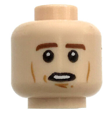LEGO NEW LIGHT FLESH MINIFIGURE HEAD DUAL SIDED CHEEK LINES SLEEPY FACE ...