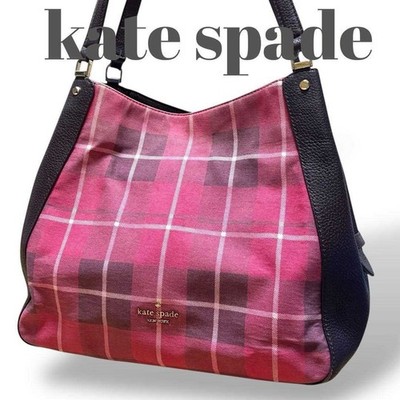 Kate Spade Checkered Double-Handle Tote Bag, Casual Style, Pre-Owned ...