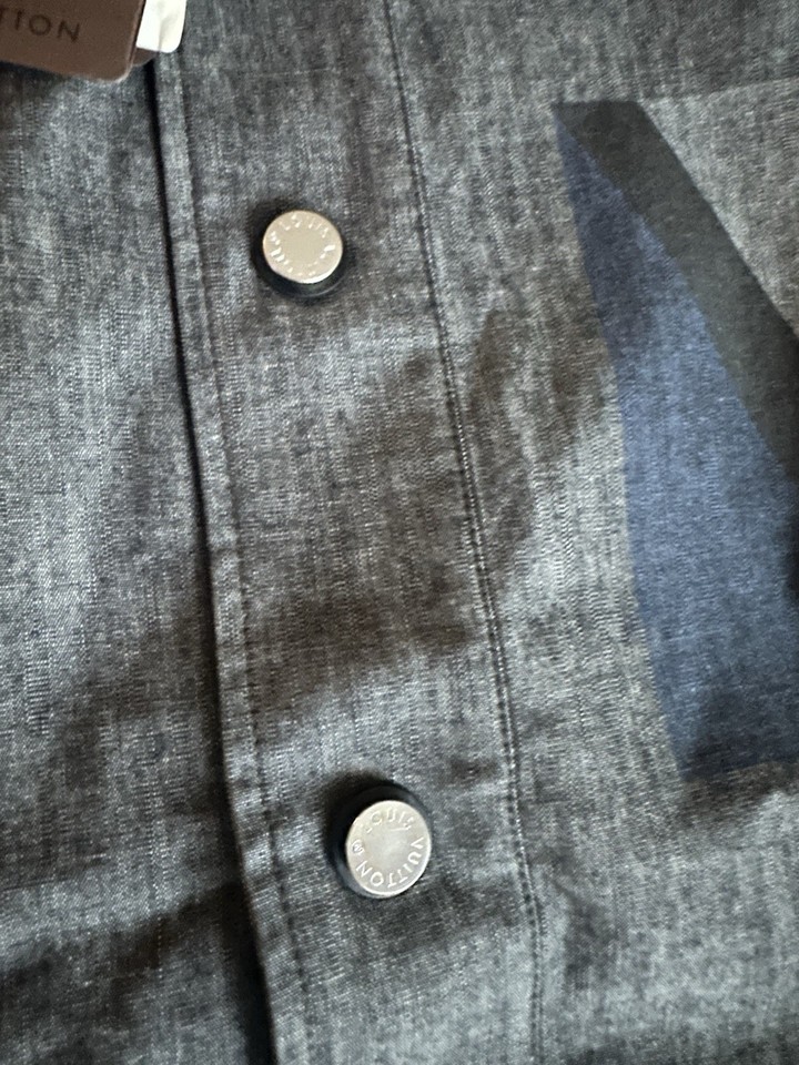 Louis Vuitton Varsity Jacket Men's Black Gray Snap Closure LV Logo ...