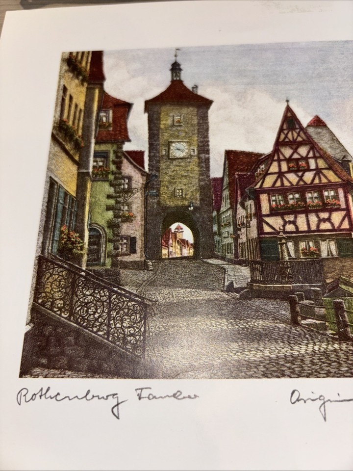 Rothenburg ob der Tauber Hand Colored Etching Print | eBay
