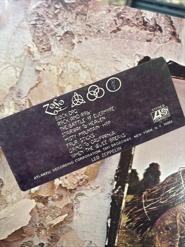 LED ZEPPELIN IV LP Vinyl Sd 7208 1971 w/ HYPE Sticker & INNER Self ...