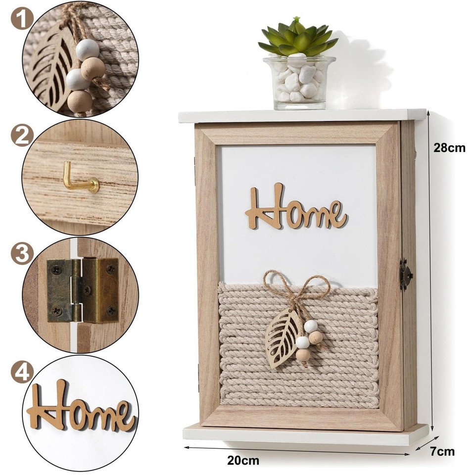 Key Hanger Wood Key Box Vintage Handmade Storage Cabinet Rustic Key ...