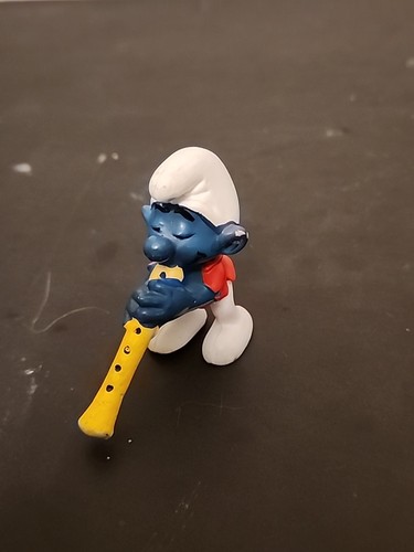 Smurfs Flautist Flute Clarinet Smurf PVC Figure 20048 Vintage 1970s ...