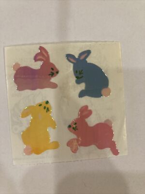 Vintage 1980’s Sandylion iridescent pearly shiny bunnies stickers | eBay