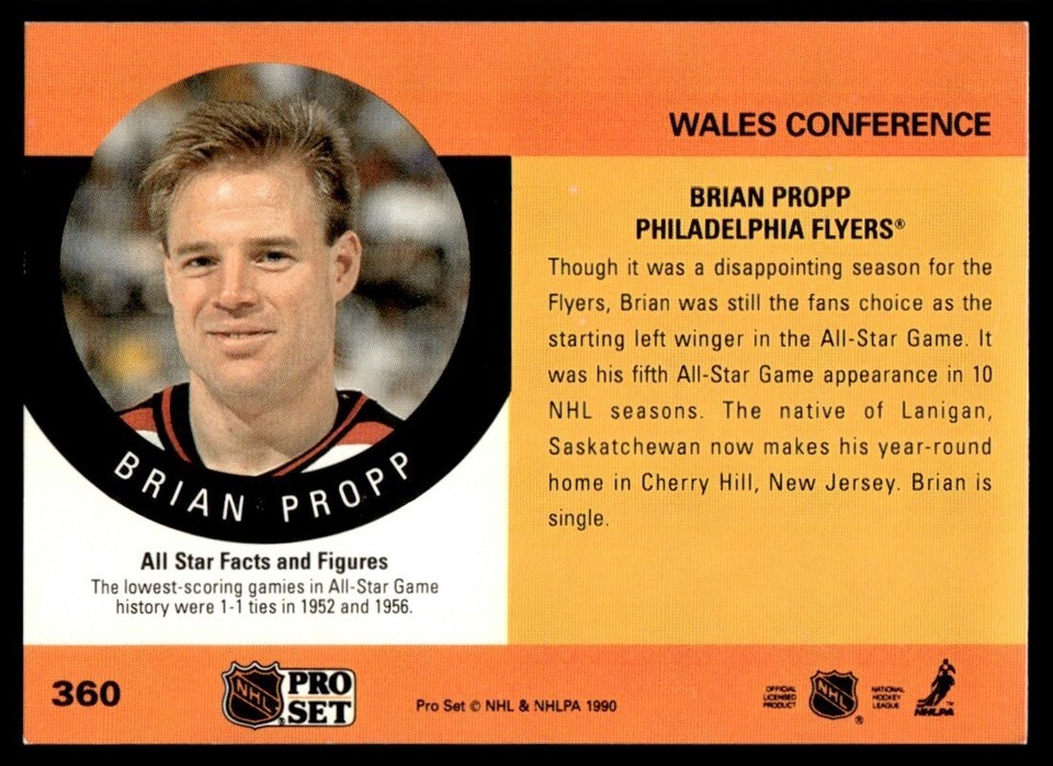 1990-91 Pro Set #360 Brian Propp Philadelphia Flyers | eBay