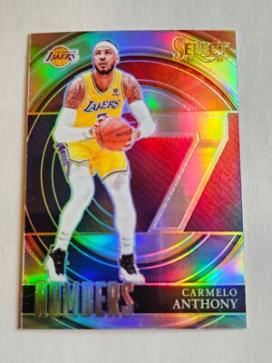 Carmelo Anthony - 2021-22 Select Numbers Prizms Silver Insert Card | eBay