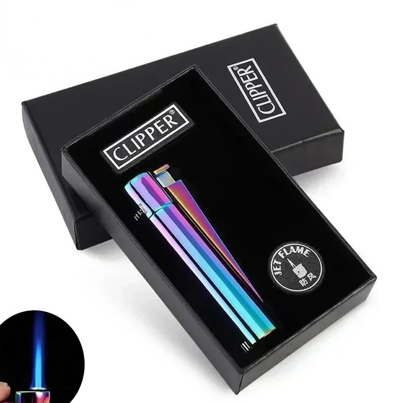 New Clipper Spades Metal Fireless Butane Gas Jet Torch Lighter Portable ...
