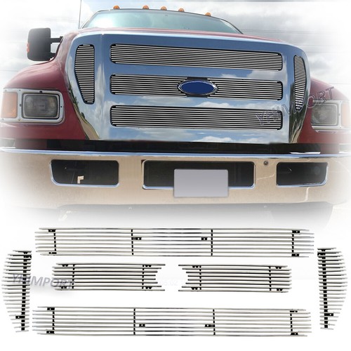 Polished Grille Fits 2004-2015 Ford F650 F750 Main Upper Billet Grill ...