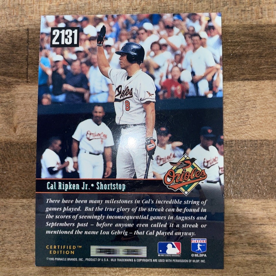1995 Pinnacle Select Certified Edition Baseball Cal Ripken Jr #2131 HOF ...