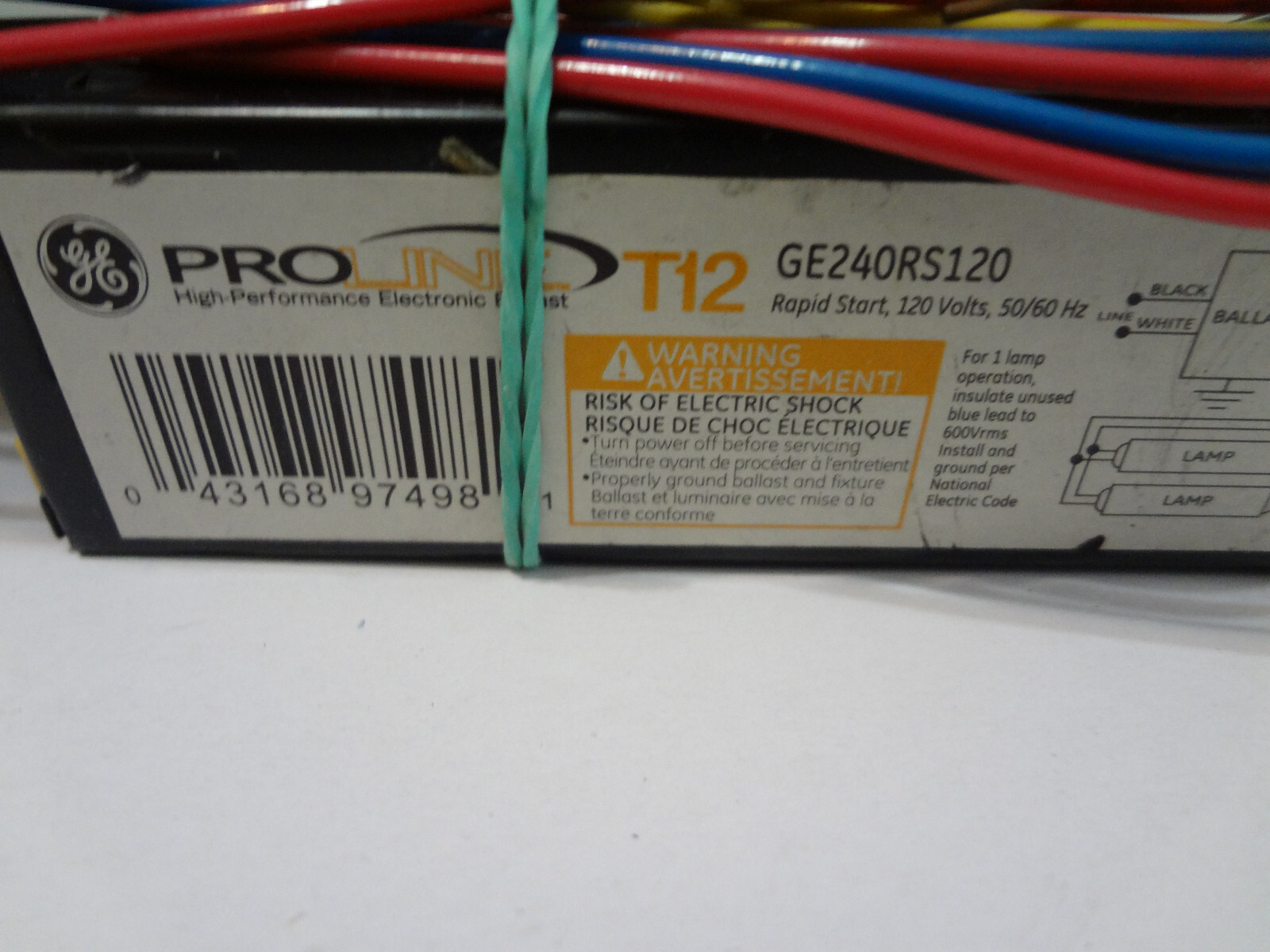 GE ProLine T12 97498 Ballast Ge240rs120 for sale online | eBay