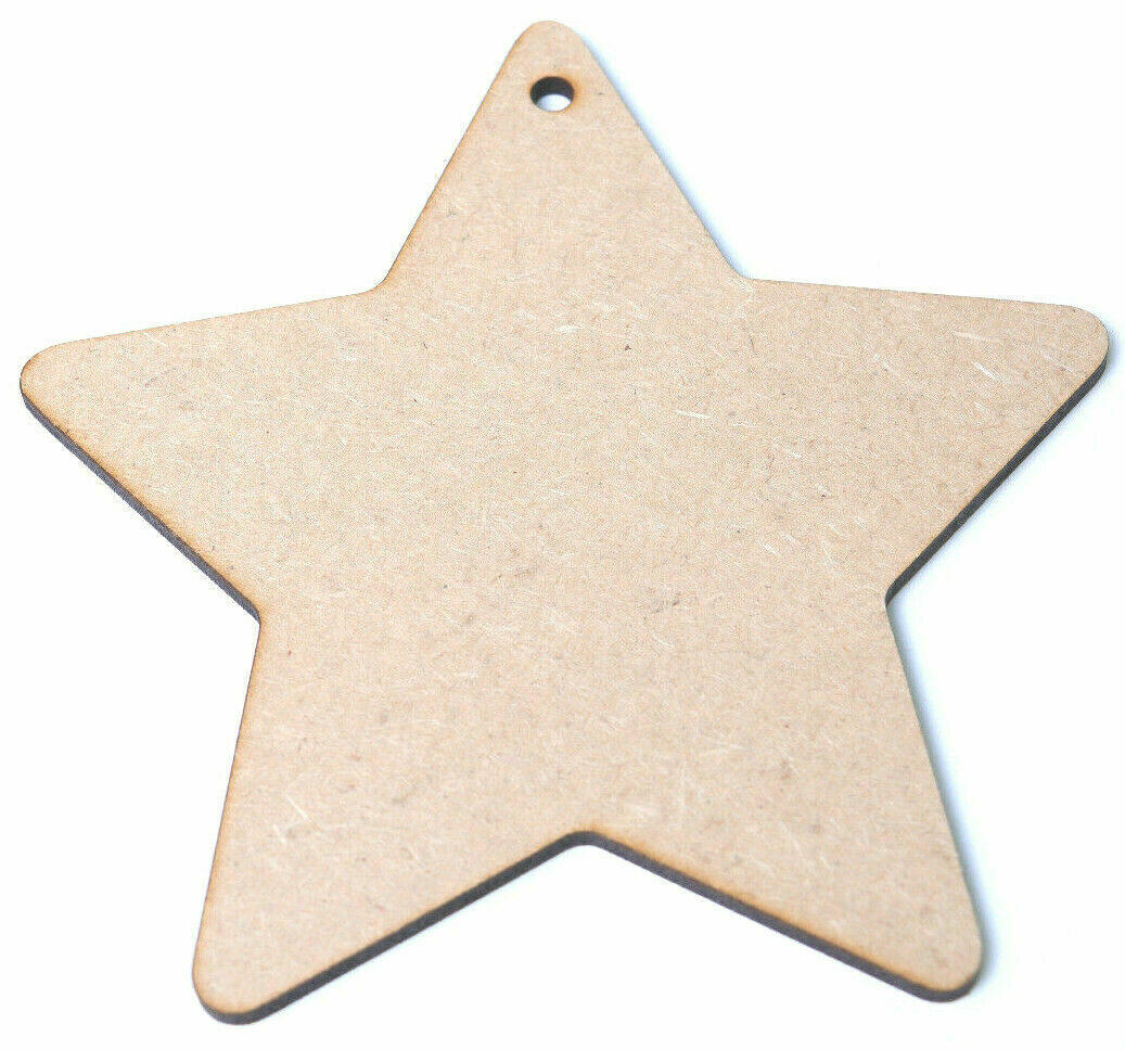 Large Wooden MDF Star Shape Craft blank cutouts decoration Plaques 8 ...