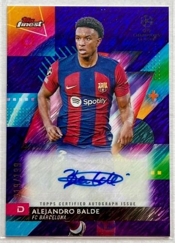 2023-24 Finest Autographs Purple Shimmer Autographs Alejandro Balde ...