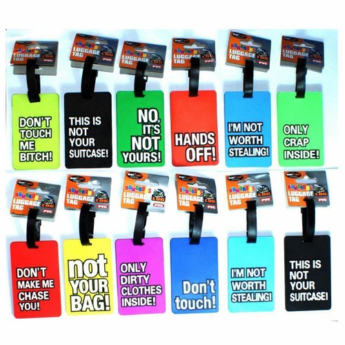 Humorous Funny Funky Holiday Tag Rubber Luggage Suitcase Holdall Bag ...