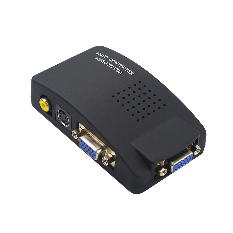 AV RCA Composite S-video Input to VGA Output Monitor Converter Adapter ...