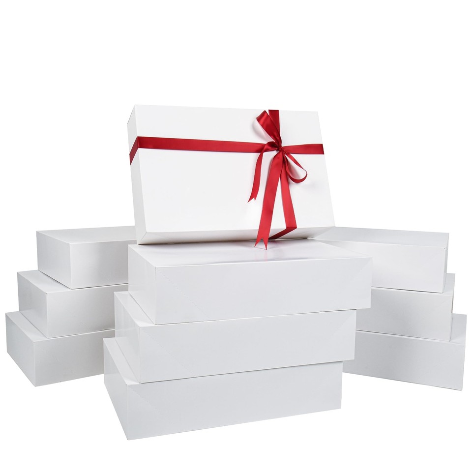 Extra Large Gift Boxes for Presents - Premium White Gift Boxes with ...