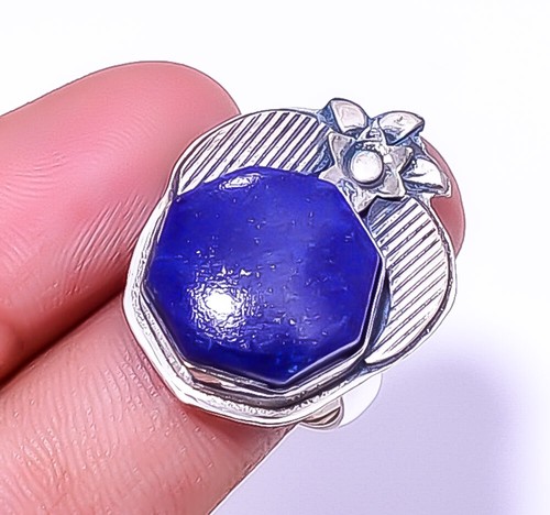 Hexa - Lapis Lazuli Gemstone 925 Sterling Silver Artisan Ring ...