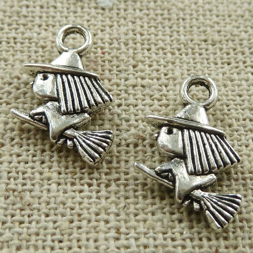 Free Ship 200 pcs tibetan silver Broom star witch charms 16x11mm L-482 ...