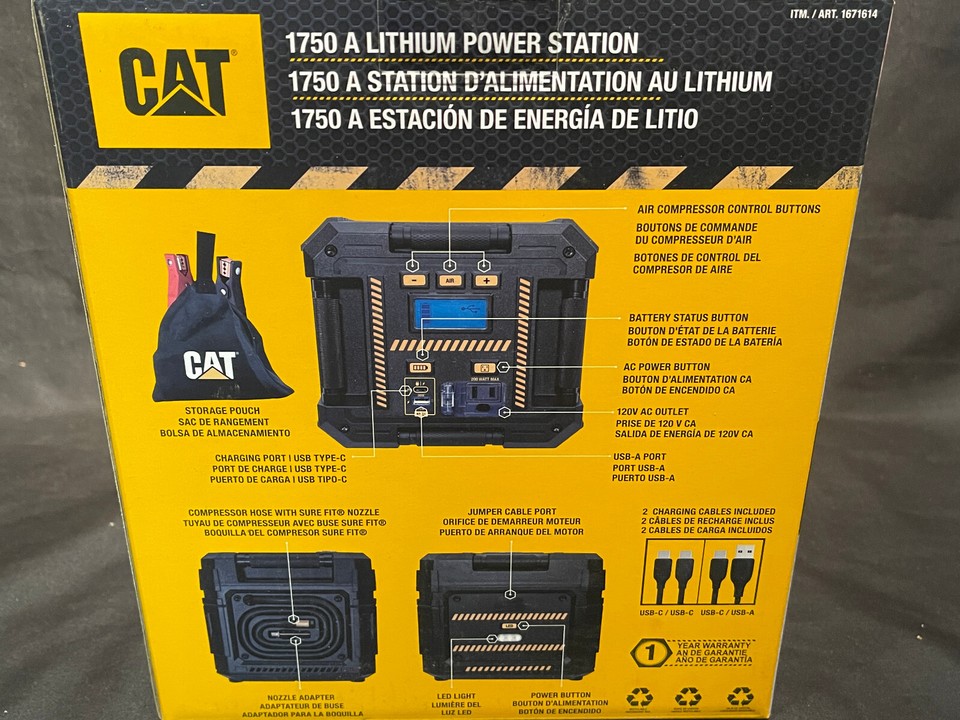CAT Power Station Cube Lithium Battery Portable Jump Starter Tire Air ...
