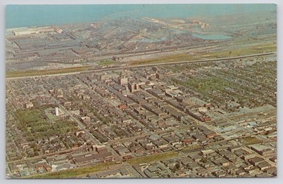 Gary Indiana aerial city view and US Steel mills postcard | eBay