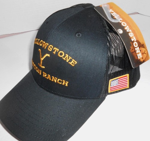 NWT - YELLOWSTONE TV Show Dutton Ranch USA Flag Trucker HAT Cap Great ...