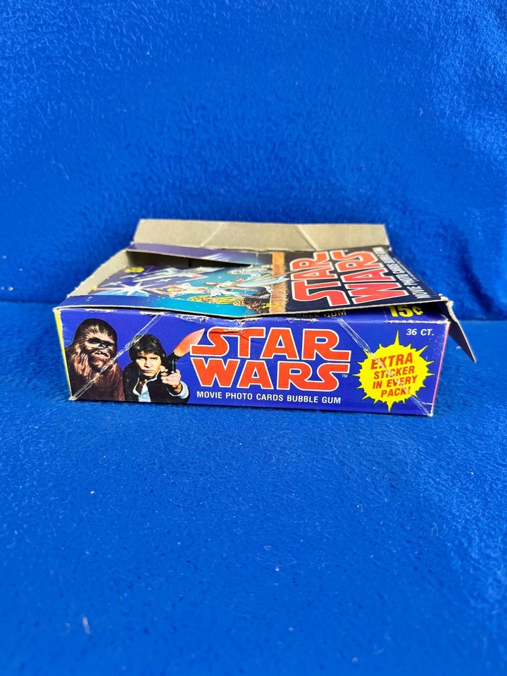VINTAGE STAR WARS TRADING CARD BOX AND PACK WRAPPERS ORIGINAL OWNER ...