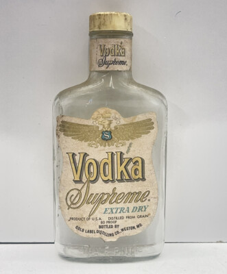 Rare Supreme Vodka Bottle Golden Label Bottling Company Weston Missouri ...