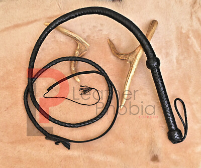 6ft Bull whip Cowhide Leather Whip Handmade Equestrian Professional ...