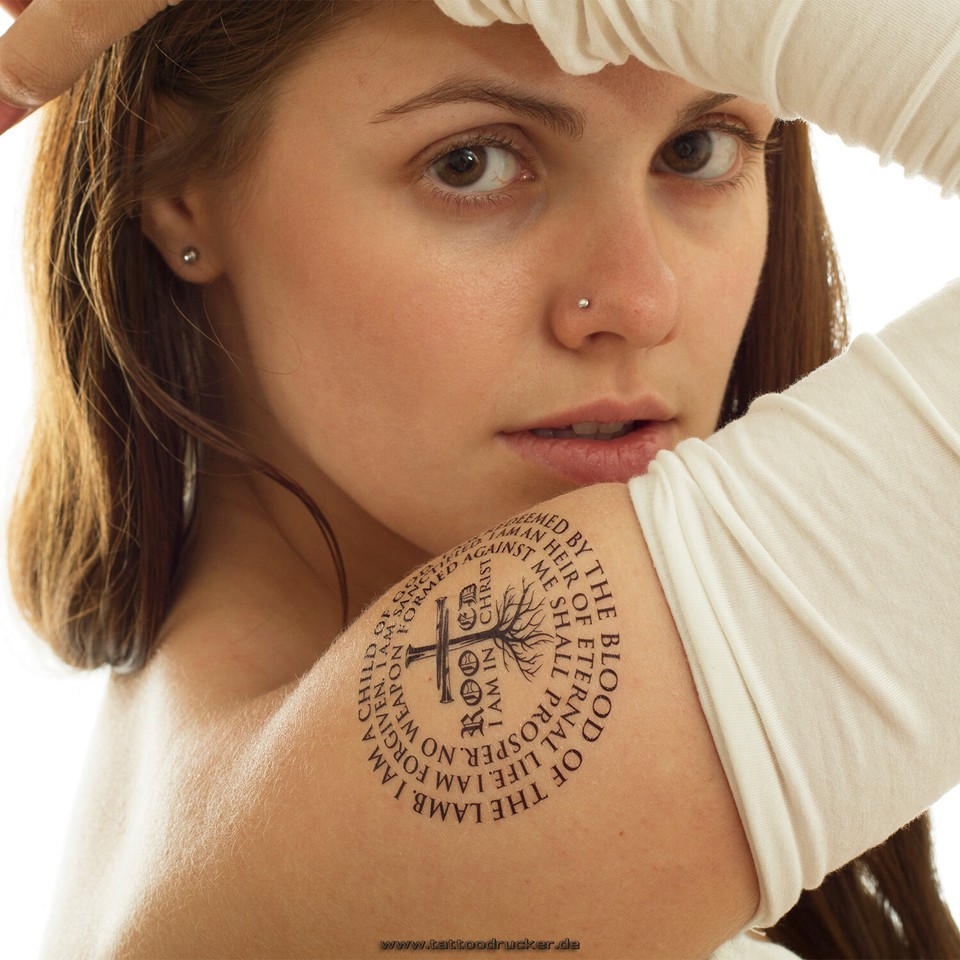 5 x I Am In Christ Tattoo - Christliches in schwarz - Temporary Body ...