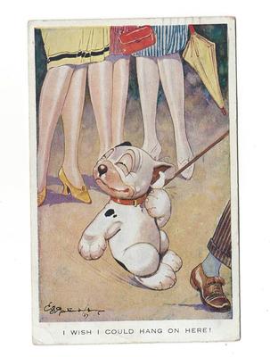 Old Bonzo Series Post Card - I Wish I Could Hang On Here - 1927 | eBay UK