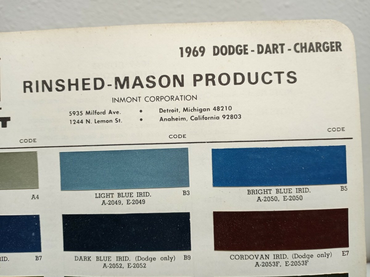1969 Charger Color Codes - Infoupdate.org