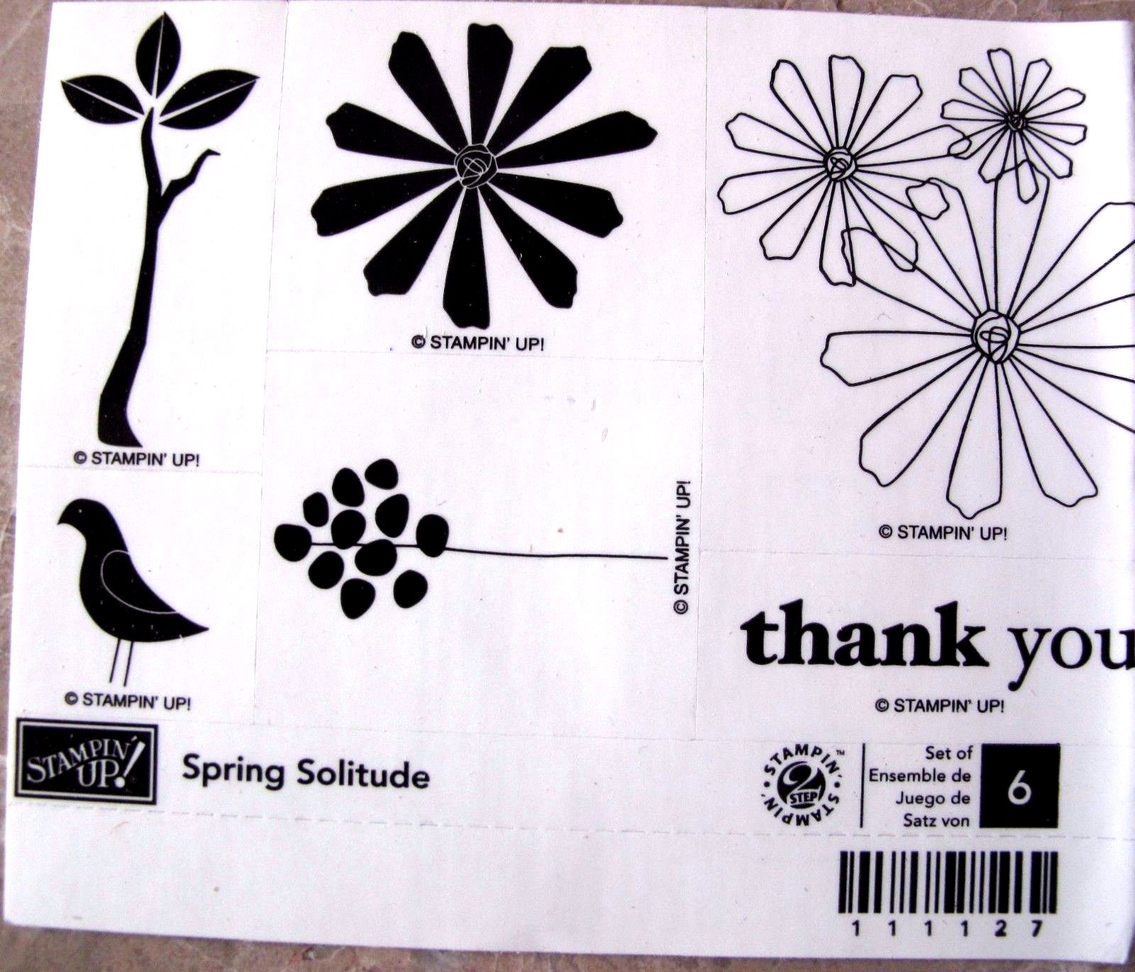 SUD STAMPIN' UP! "SPRING SOLITUDE" WOOD SET OF 6 SPRING SETS HOSTESS ...