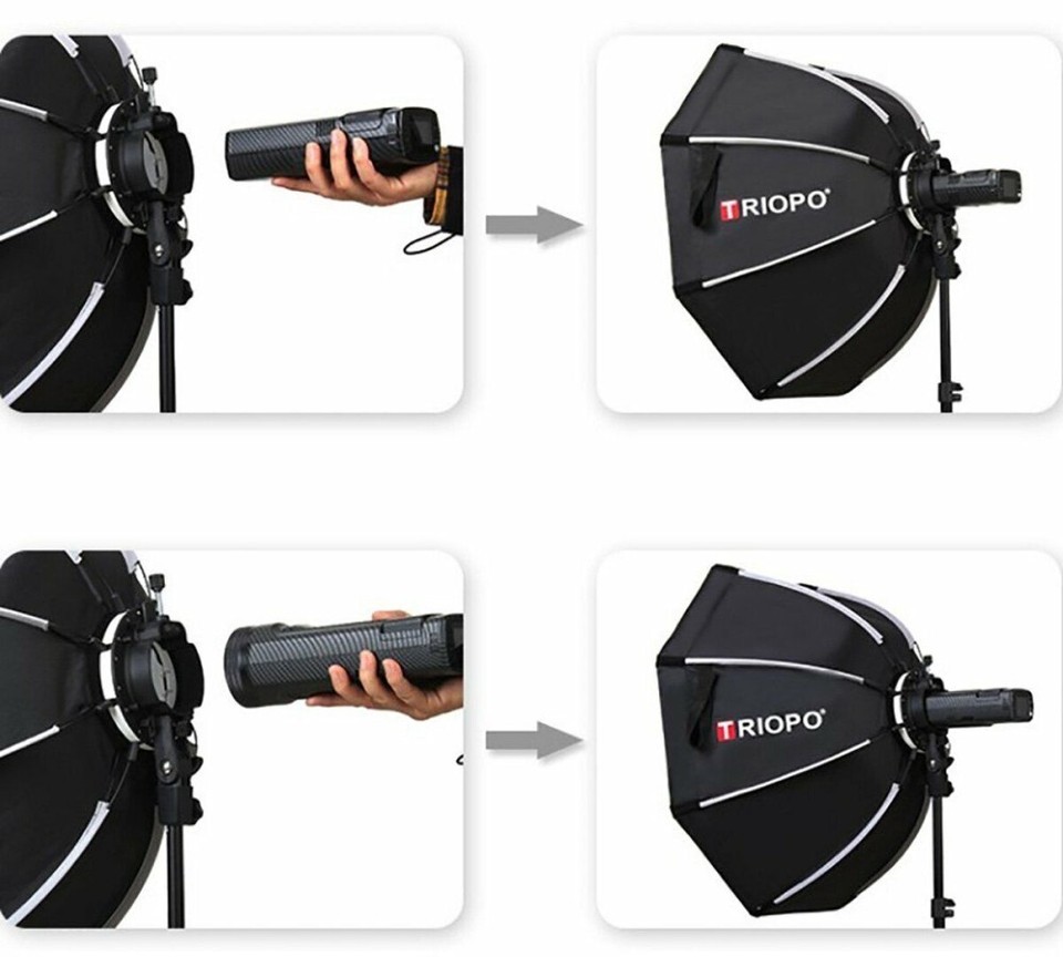 US Triopo KX90 90CM Foldable Speedlite Octagon Softbox for Godox V1 ...