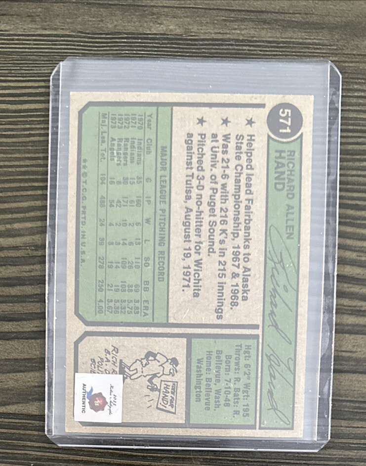 1974 Topps Richard Hand Autograph HA Retrographs 2 | eBay